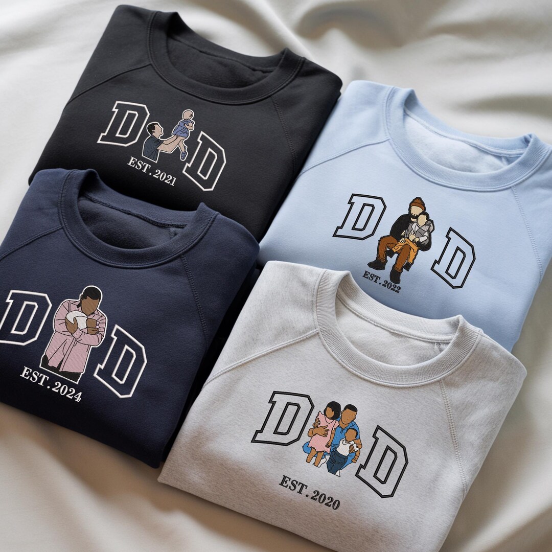 Embroidered Dad Shirt, Custom Embroidered Father Tshirt, Custom Father ...