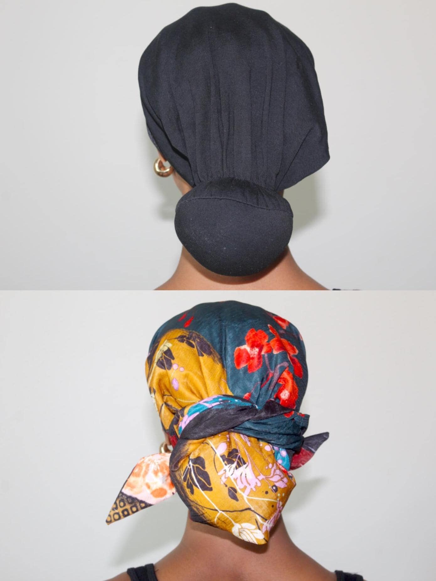 HEADWRAP CHIGNON/BUN Cotton Cap Adjustable | Perfect for Natural Hair ...