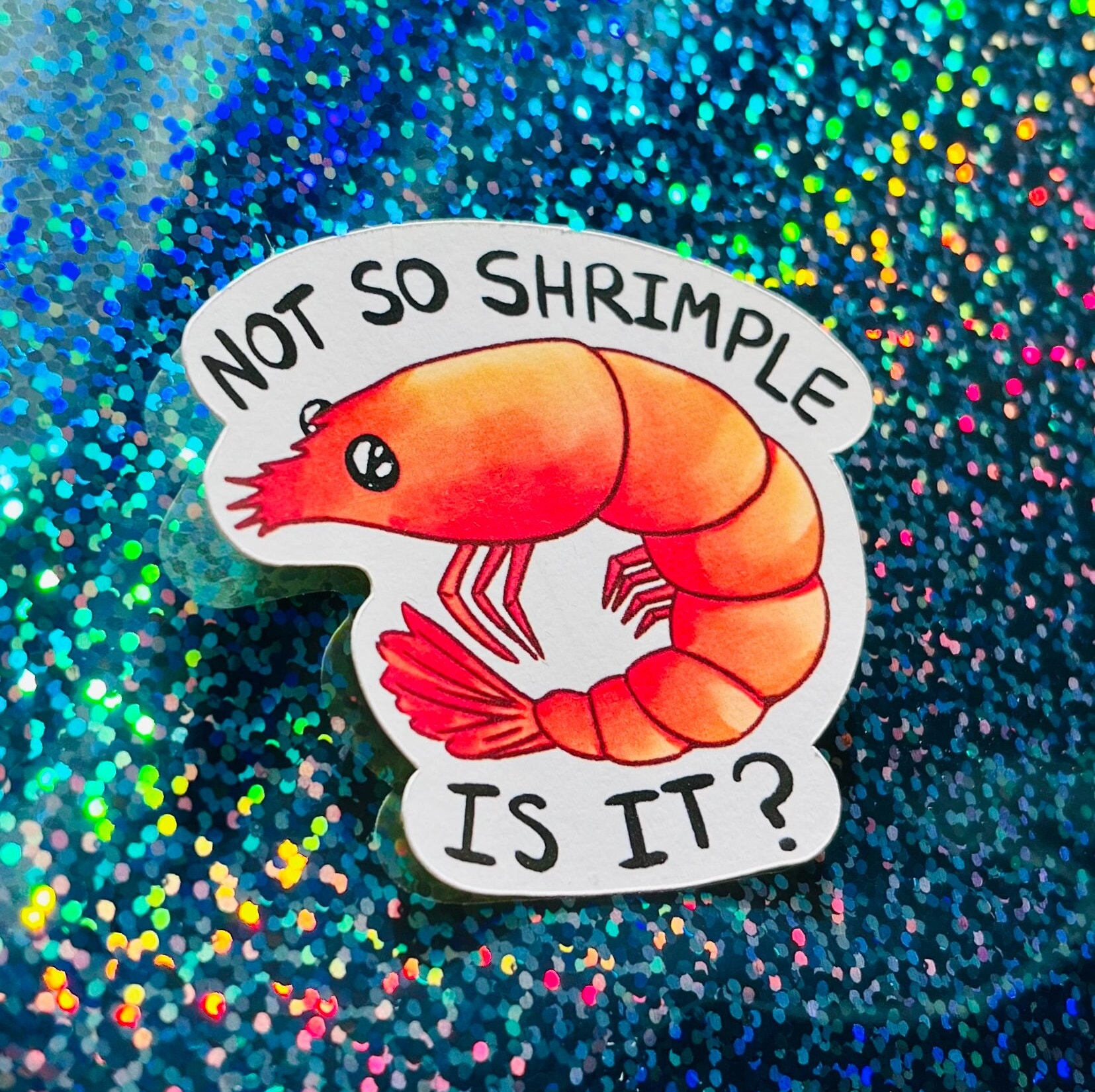 Not so Shrimple Sticker and Badge - Etsy