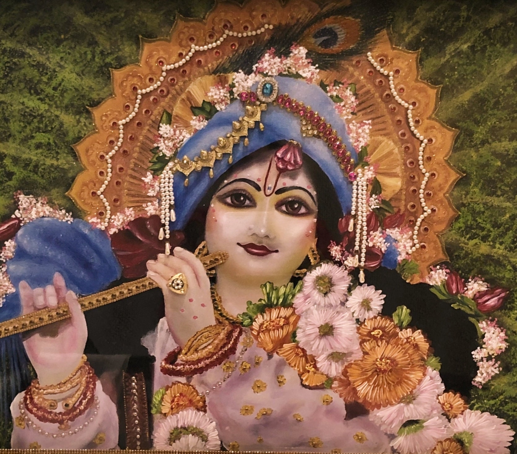 Oil Painting Portrait of Lord Krishna - Etsy