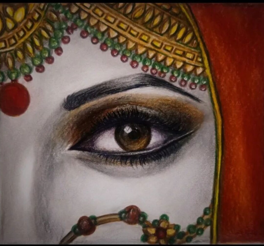 Oil Painting of Indian Bride - Etsy