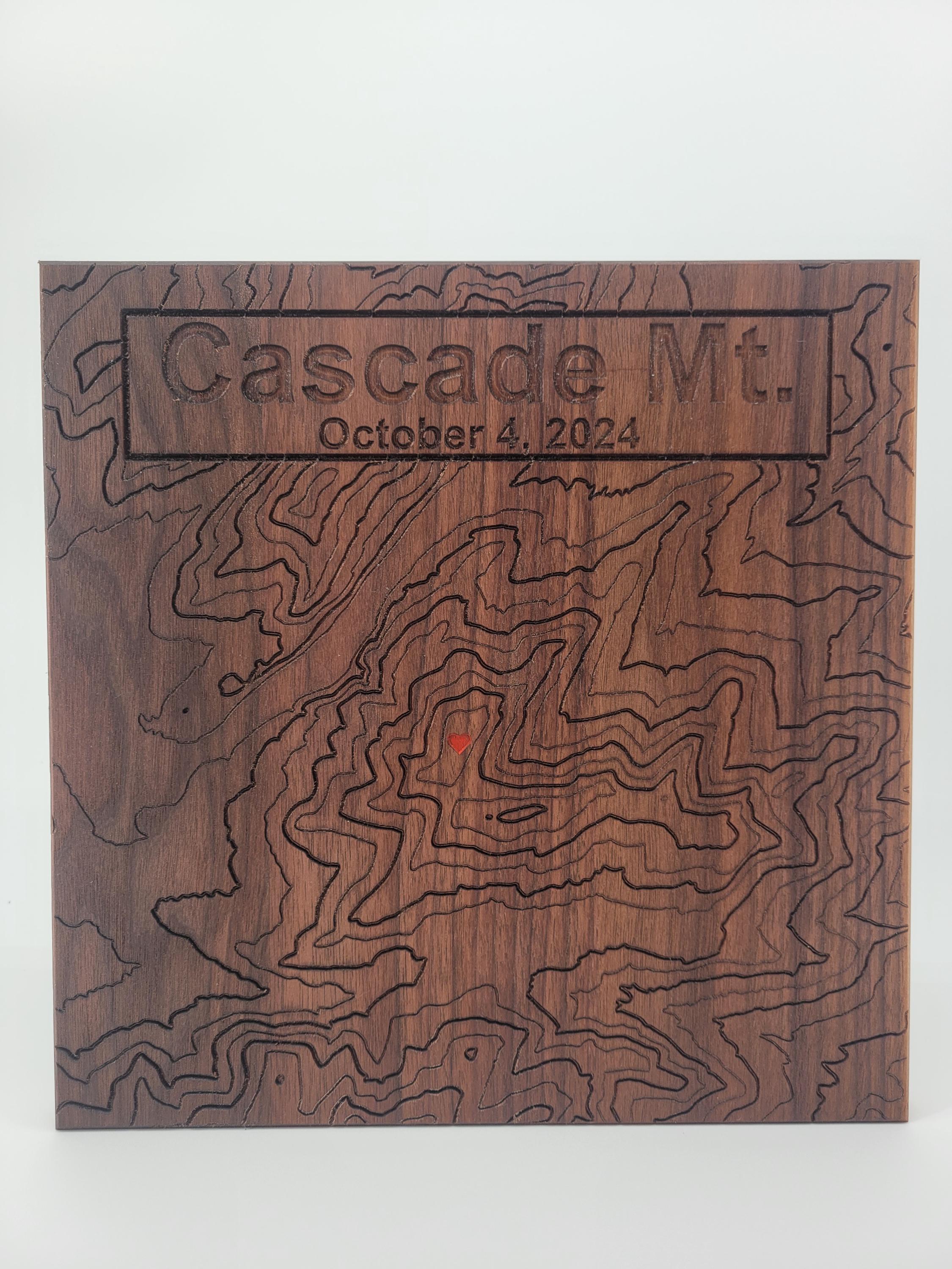 Topography Wall Art, Wood Wall Art, Mountain Topo Art Decor, Mountain ...