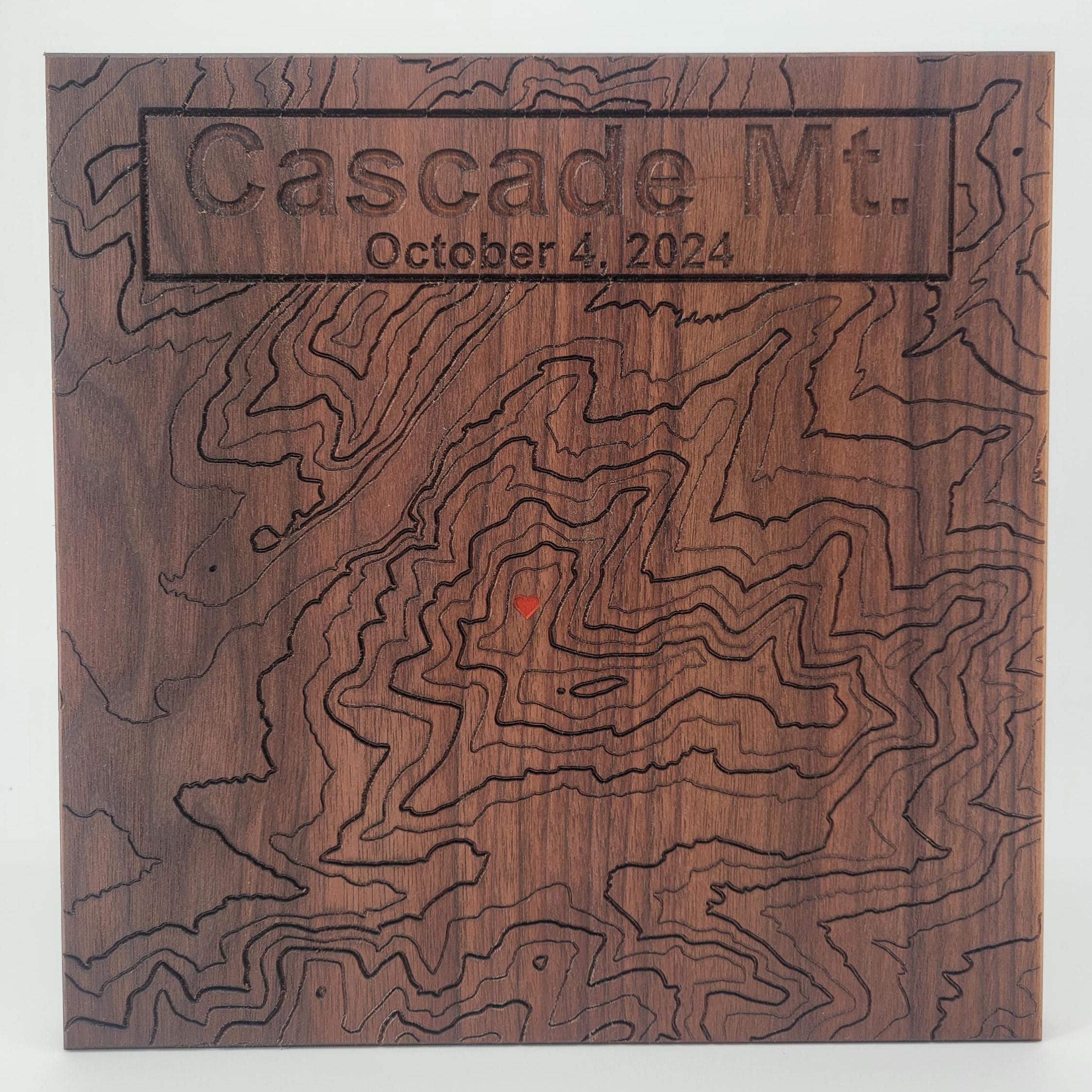 Topography Wall Art, Wood Wall Art, Mountain Topo Art Decor, Mountain ...