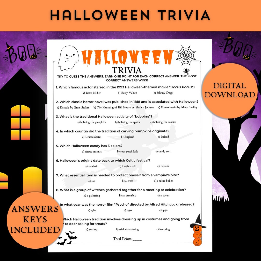 Halloween Trivia Games Halloween Activities Printable Halloween Office ...