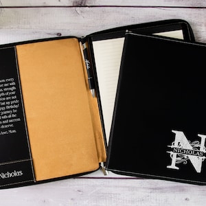 Custom Laser Engraved Leather Portfolio With Pen & Legal Pad ...
