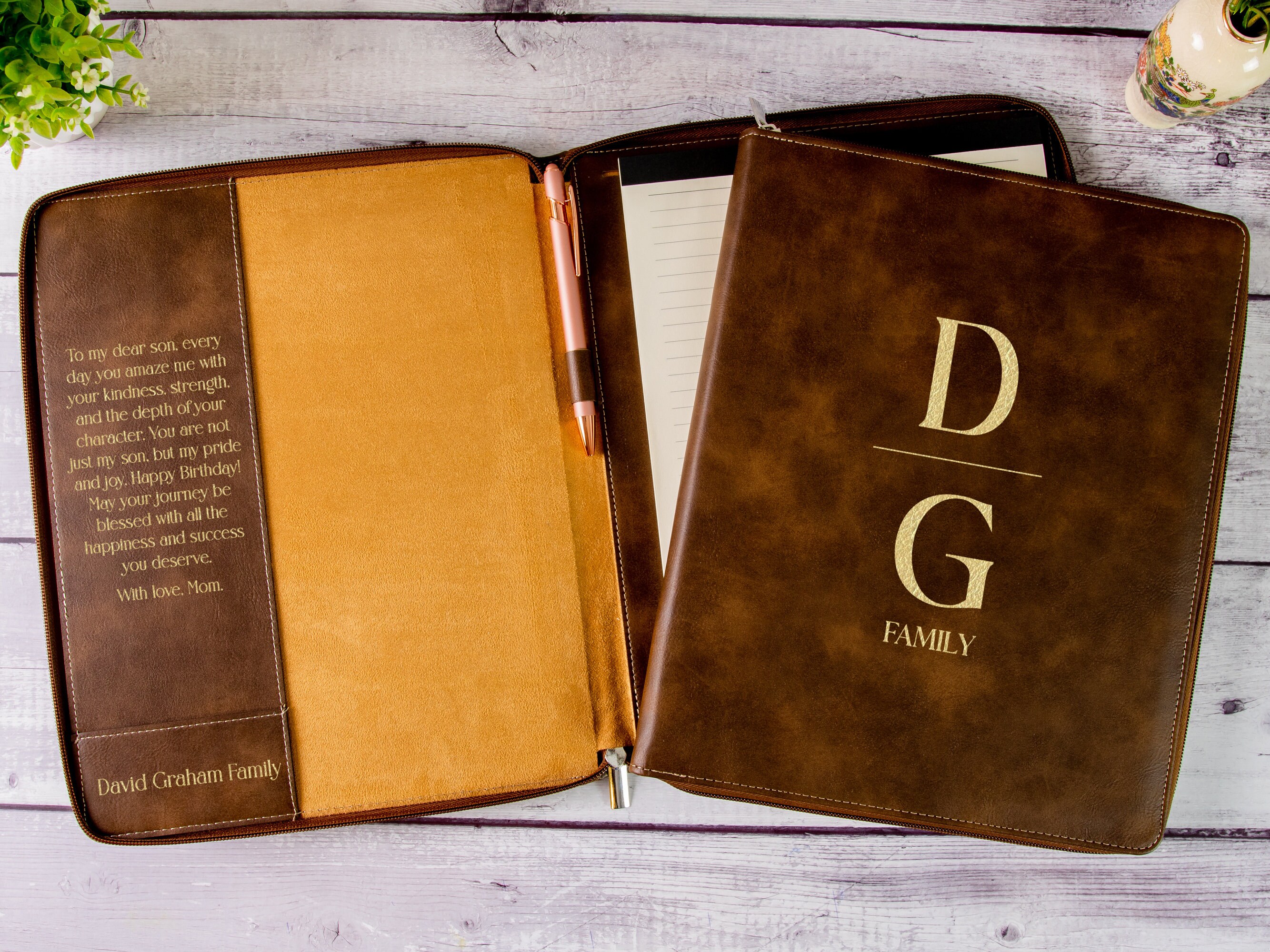 Personalized Laser Engraved Leather Portfolio With Legal Pad, Custom ...