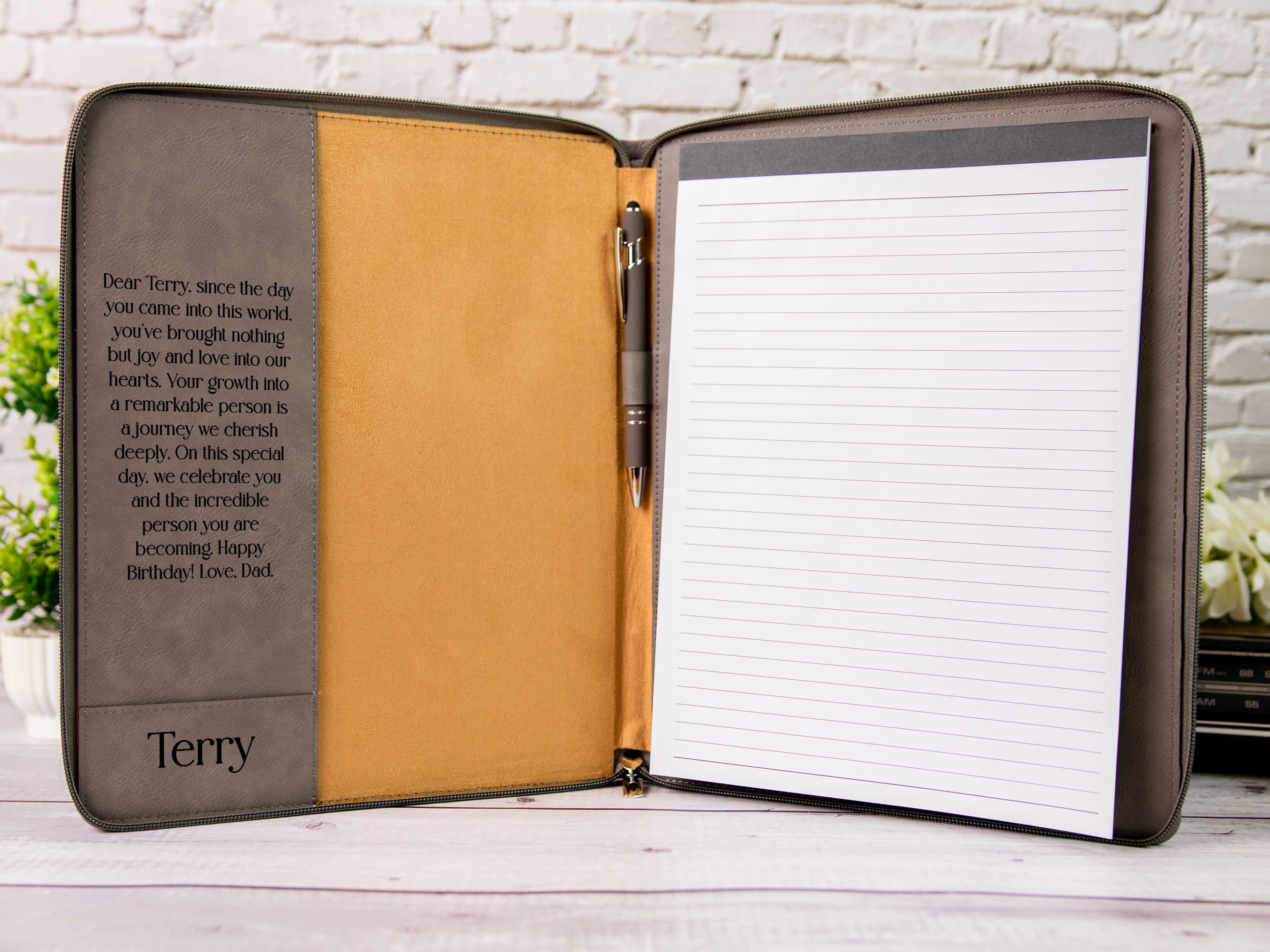 Personalized Laser Engraved Leather Portfolio With Legal Pad, Custom ...