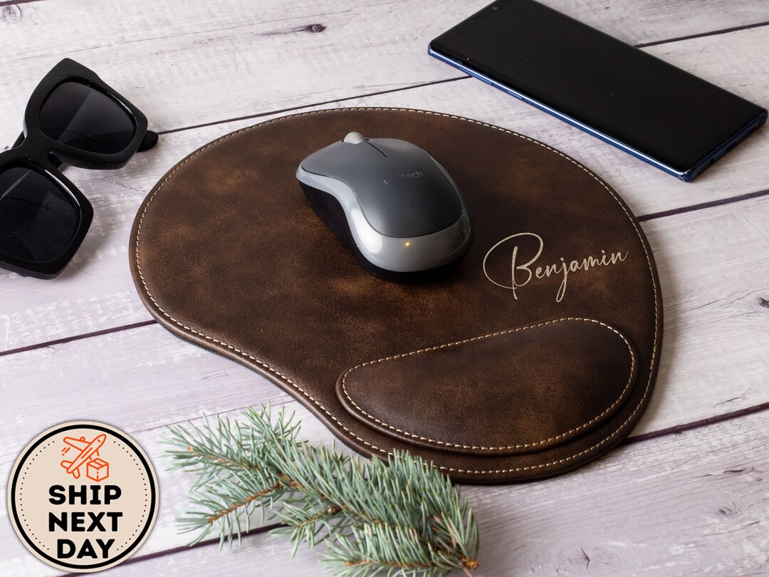 Personalized Laser Engraved Leather Mouse Pad, Custom Mouse Pad With ...