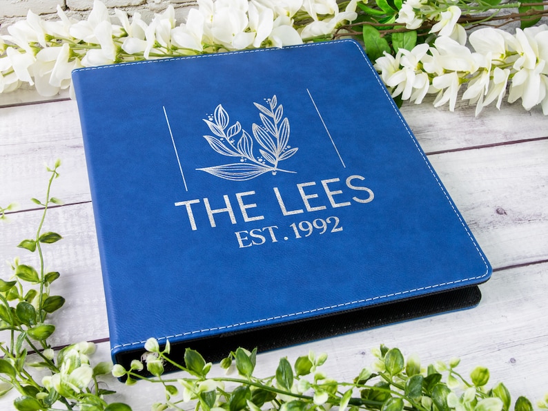 Custom Engraved Leather 3 Ring Binder Portfolio, Personalized Letter ...