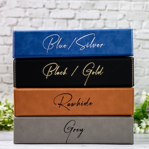 Custom Engraved Leather 3 Ring Binder Portfolio, Personalized Letter ...