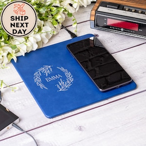 Personalized Leather Charging Mat, Leather Charger Mat, Custom Charging ...
