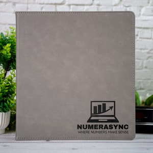 Custom Engraved Leather 3 Ring Binder Portfolio, Personalized Letter ...