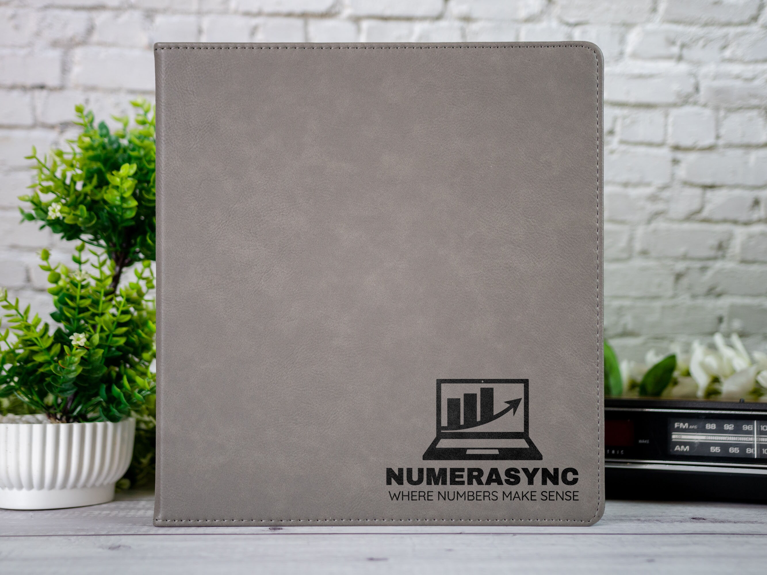 Custom Engraved Leather 3 Ring Binder Portfolio, Personalized Letter ...