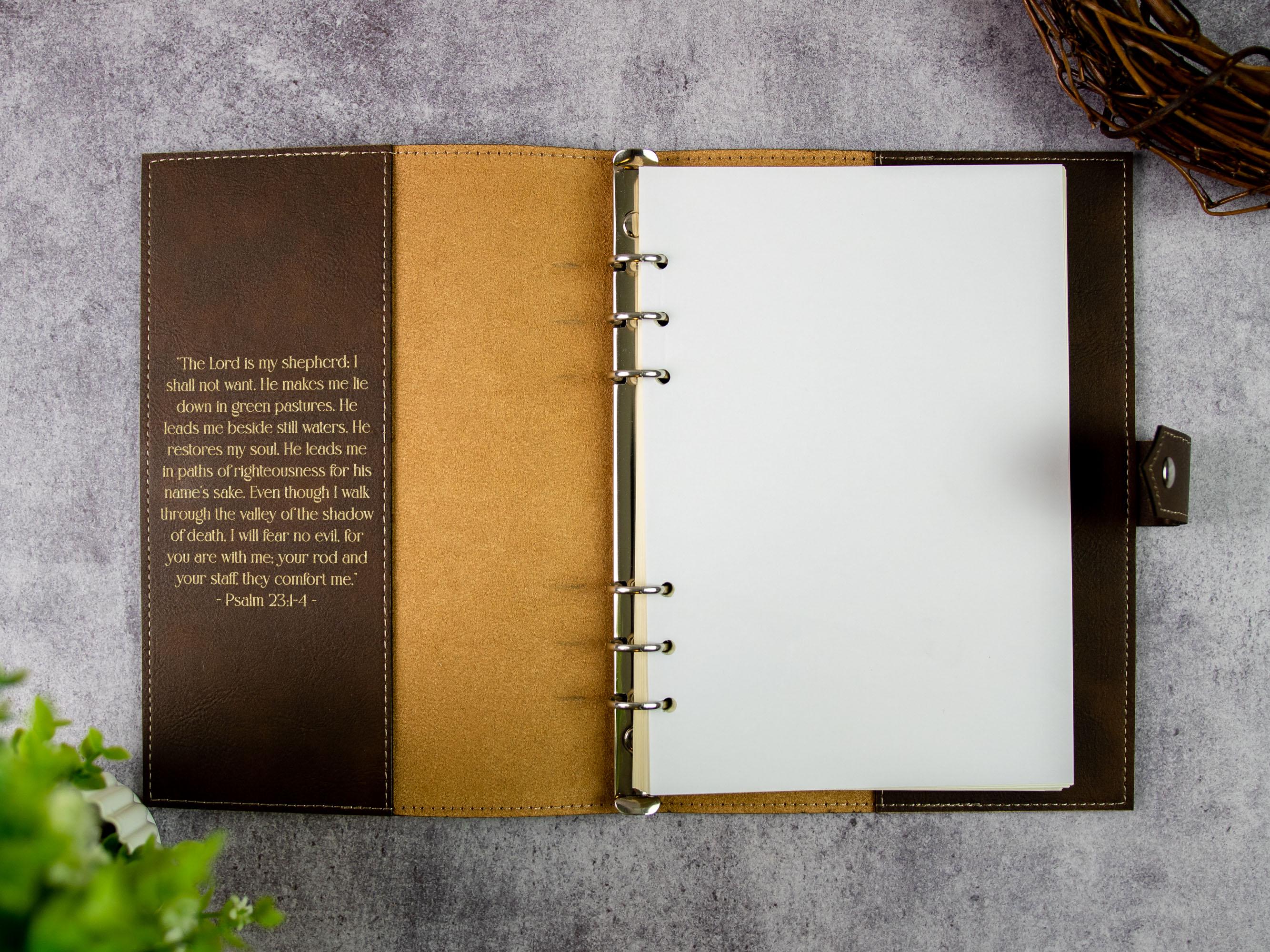 Personalized Leather 6-ring Journal With Clasp | Custom Laser Engraved ...