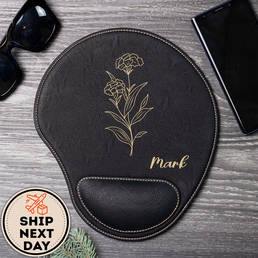 Personalized Laser Engraved Leather Mouse Pad, Custom Mouse Pad With ...