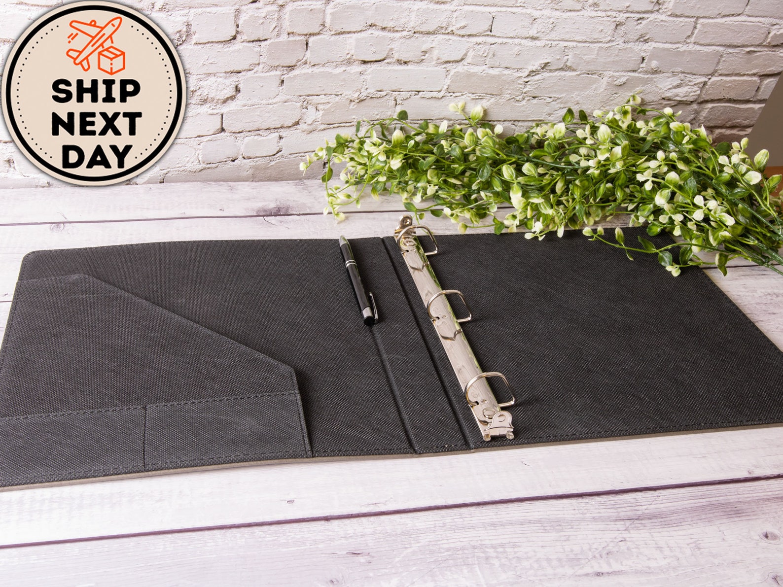 Personalized Leather 3 Ring Binder Portfolio, Custom A4 Leather Binder ...