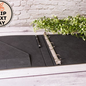 Personalized Leather 3 Ring Binder Portfolio, Custom Leather 8 X 11 ...