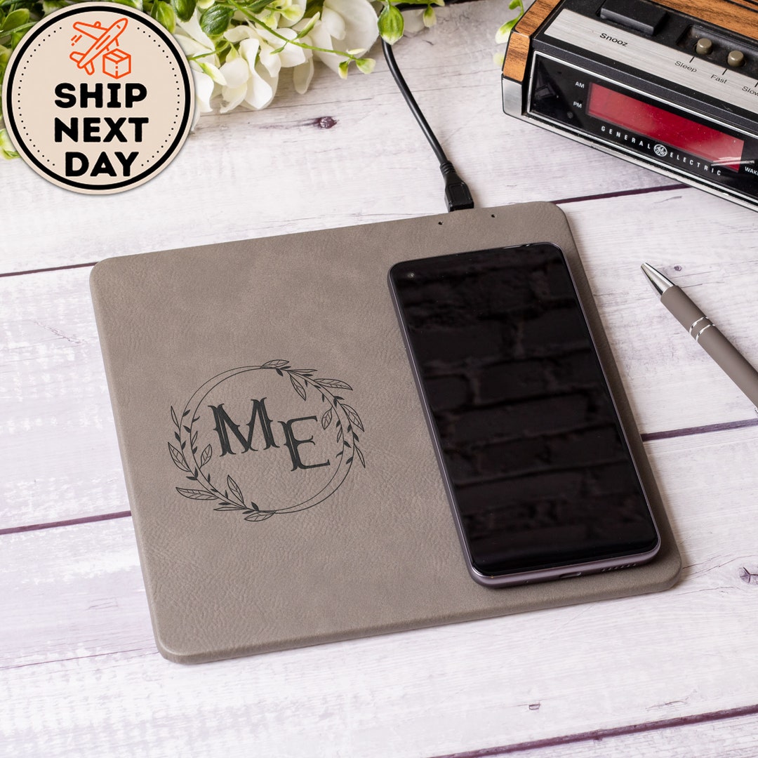 Personalized Leather Charging Mat, Leather Charger Mat, Custom Charging ...