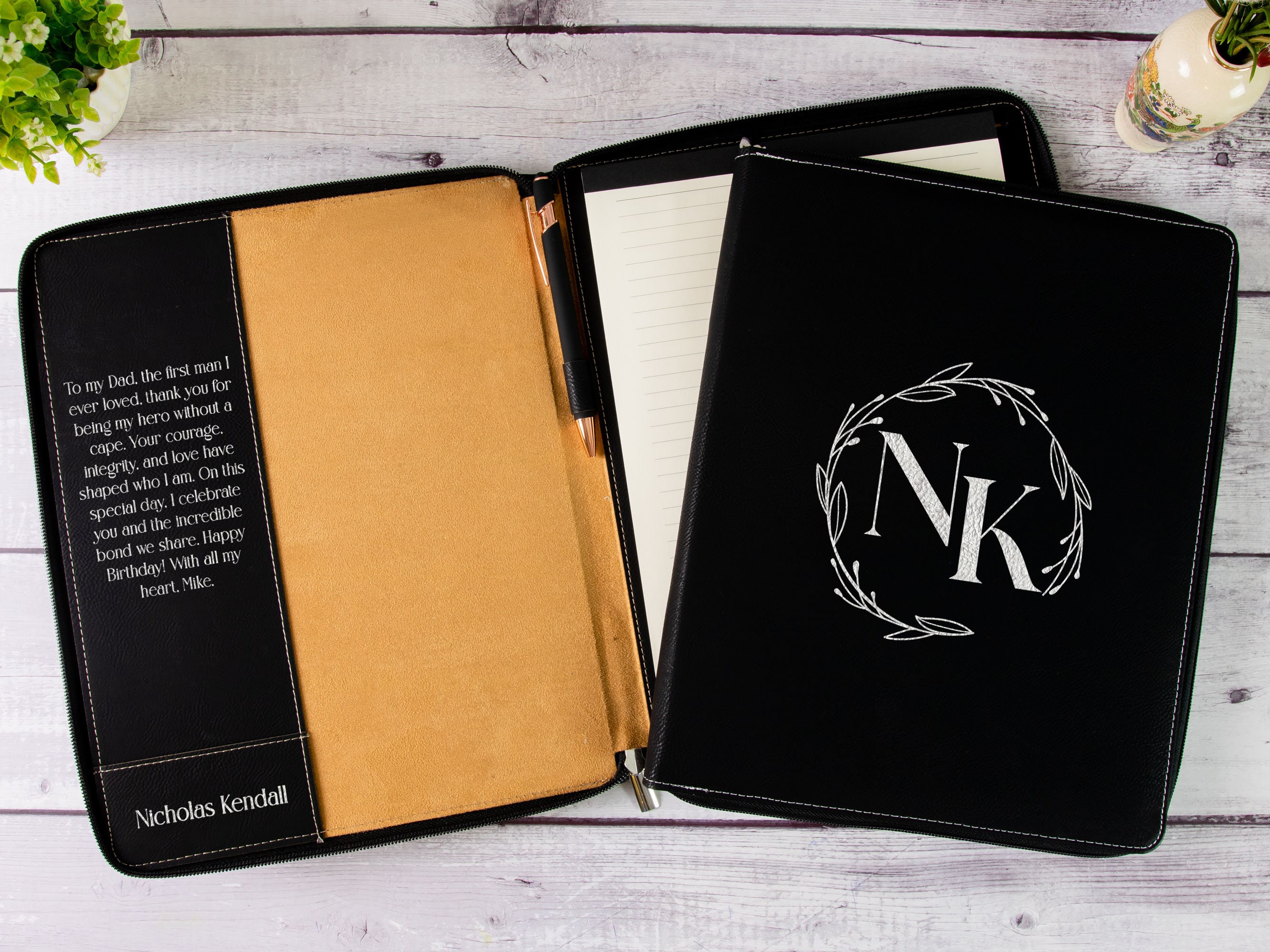 Personalized Laser Engraved Leather Portfolio With Legal Pad, Custom ...
