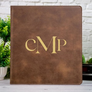 Custom Engraved Leather 3 Ring Binder Portfolio, Personalized Letter ...
