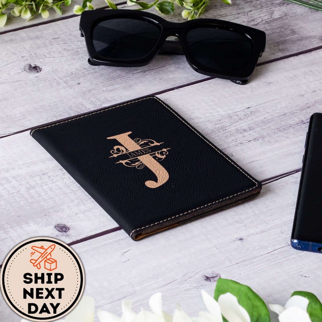 Personalized Monogram Leather Passport Holder, Personalized Custom ...