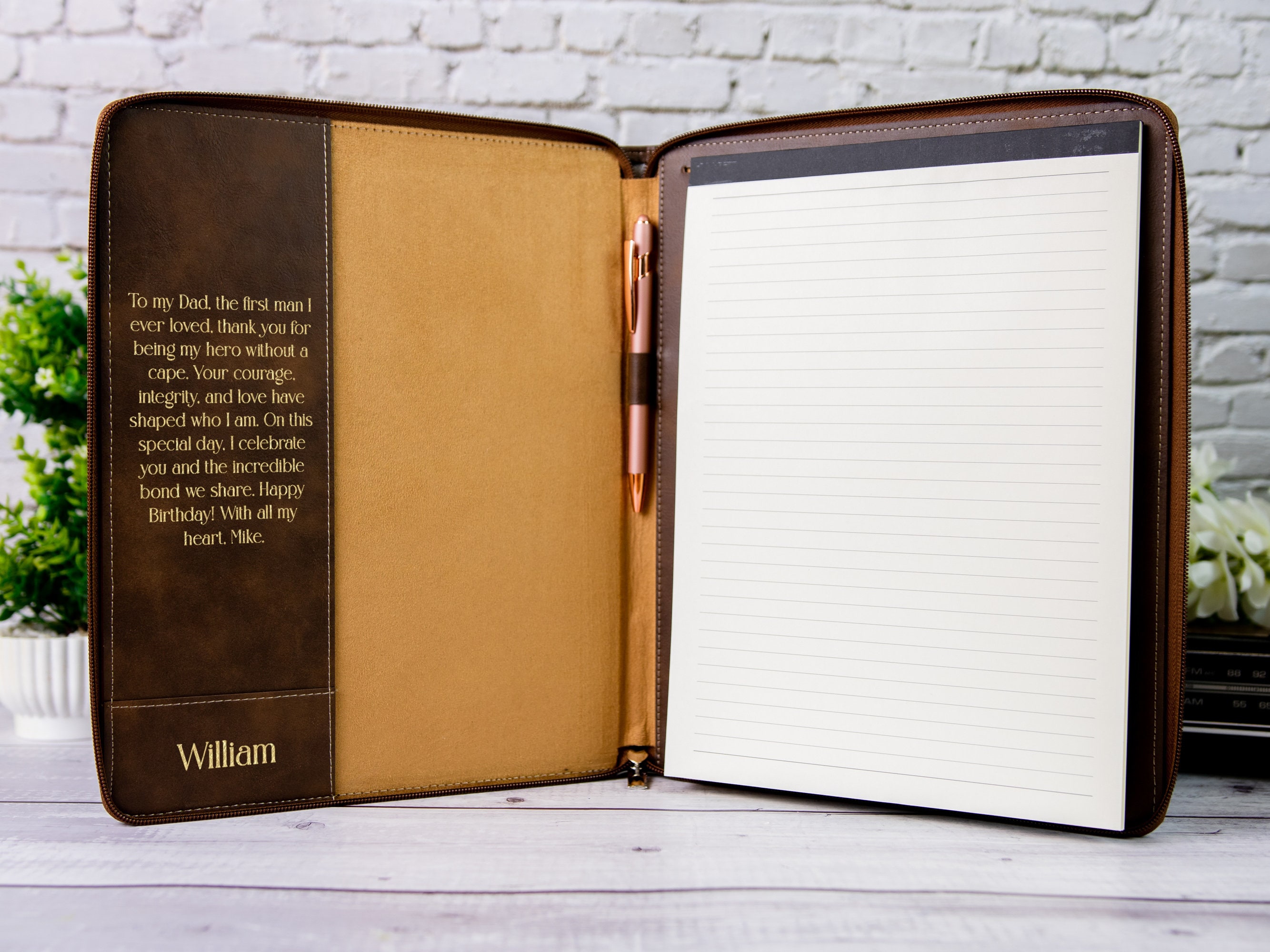 Personalized Laser Engraved Leather Portfolio With Legal Pad, Custom ...