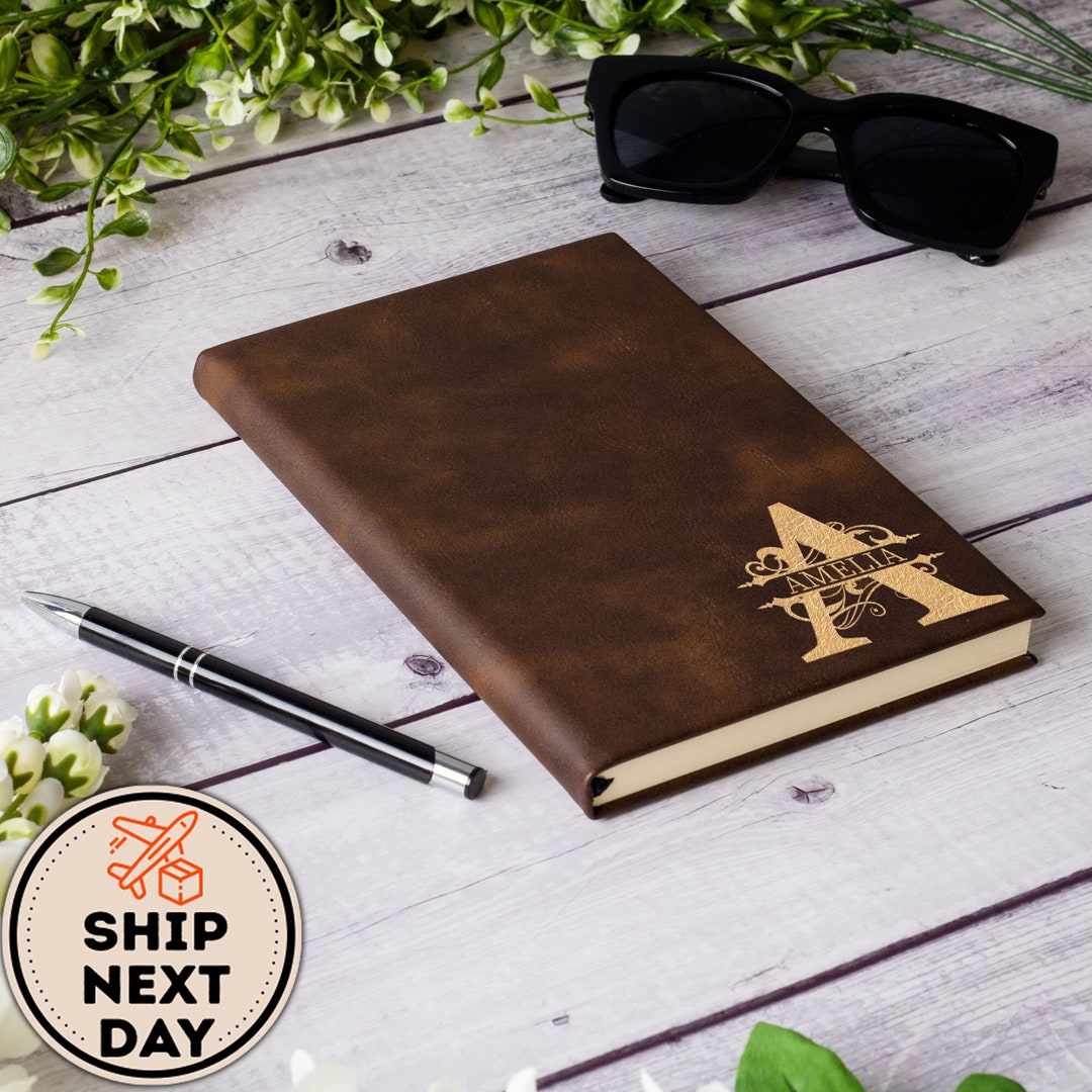 Personalized Engraved Leather Journal for Men and Women, Personalized ...