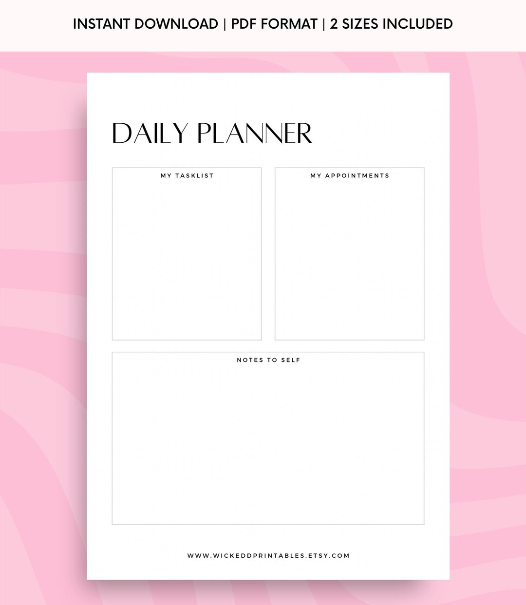 Printable Daily Planner Page, Daily Planner Pages, Weekly Planner ...