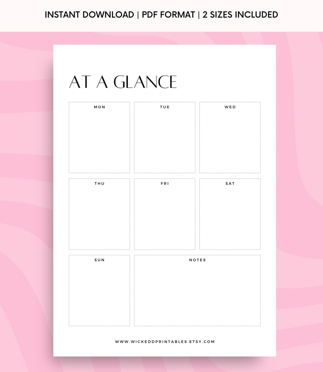 2024 Minimal Weekly Overview, 2024 Week at A Glance Diary, Printable ...