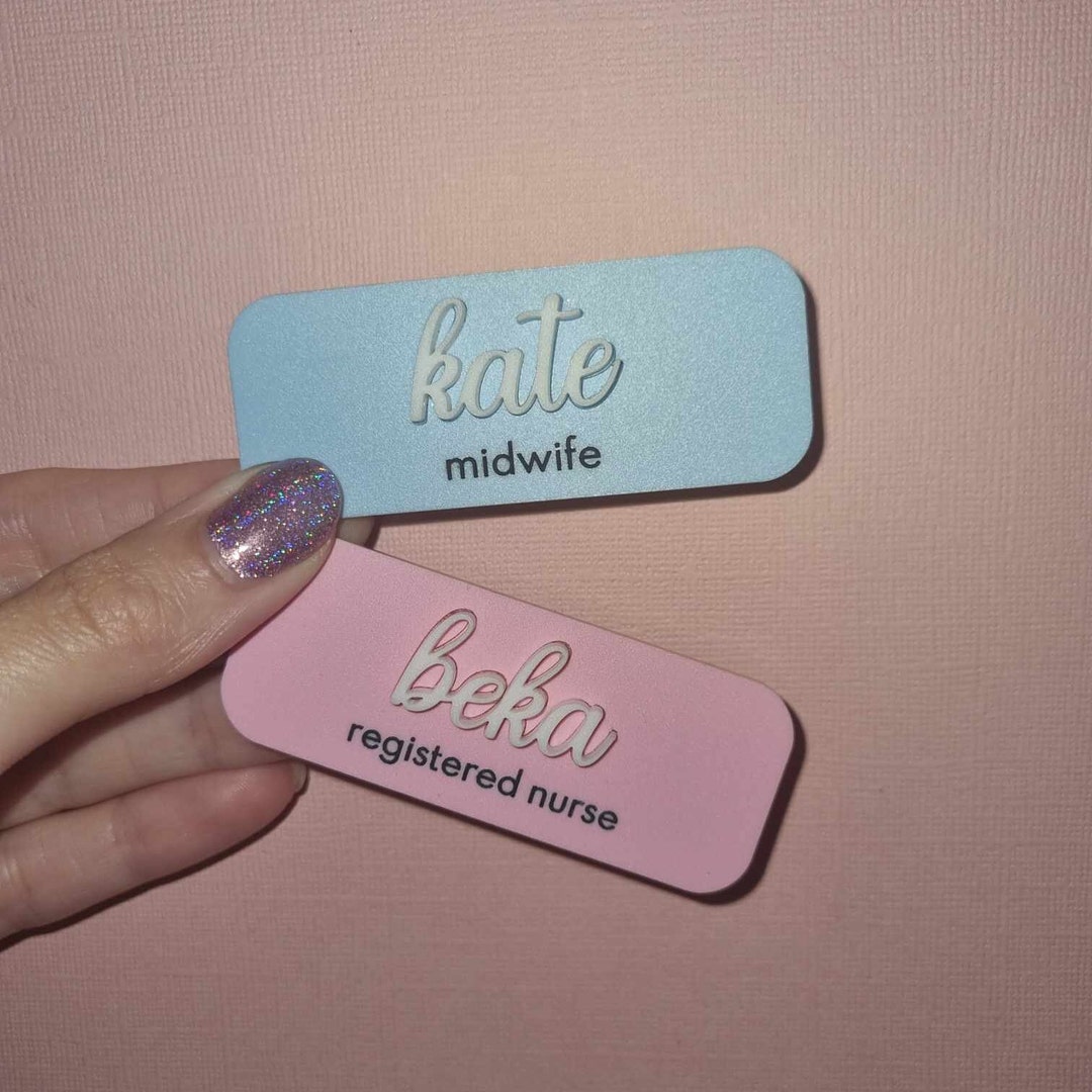 Cursive Font Name Badge/badge Reel for Nurses, Midwives, Doctors ...