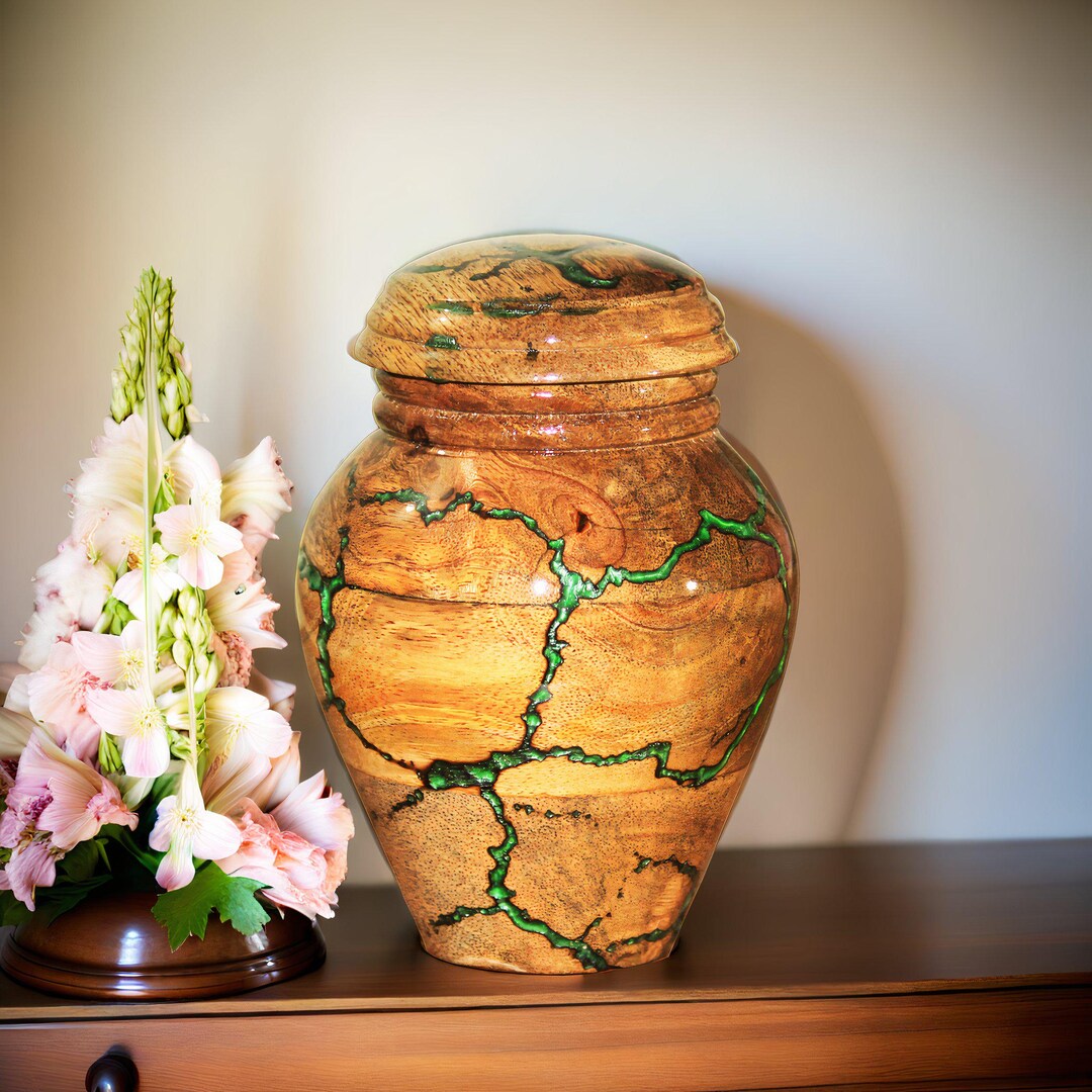 Buy Wooden Urn for Human Ashes, Cremation Urn, Large Urn for Adult ...
