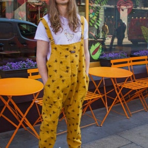 Run & Fly, Dungarees, Bees Print, Yellow, Unisex, Overalls, Festivals ...