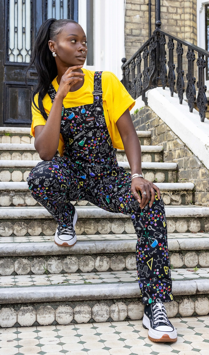 Dungarees, School of Science Print, Unisex, Overalls, Festivals ...
