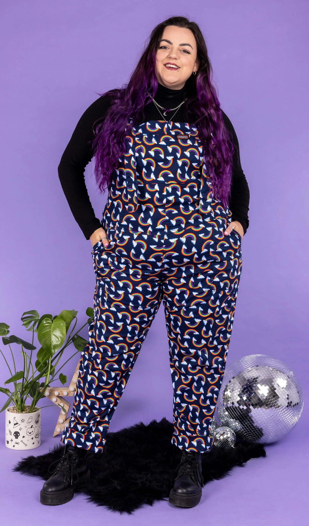 Run & Fly, Dungarees, Rainbow and Clouds Print, Unisex, Overalls ...