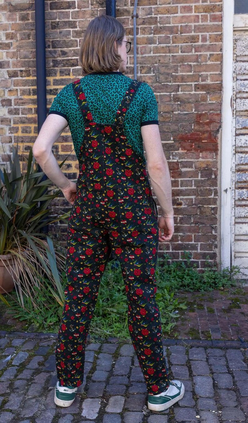Run & Fly, Dungarees, Retro, Tattoo, Old School Print, Unisex, Overalls ...