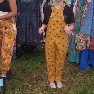 Run & Fly, Dungarees, Bees Print, Yellow, Unisex, Overalls, Festivals ...