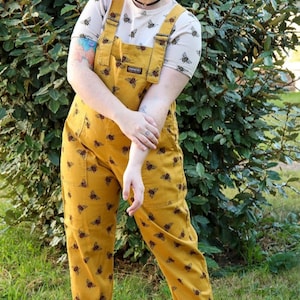 Run & Fly, Dungarees, Bees Print, Yellow, Unisex, Overalls, Festivals ...