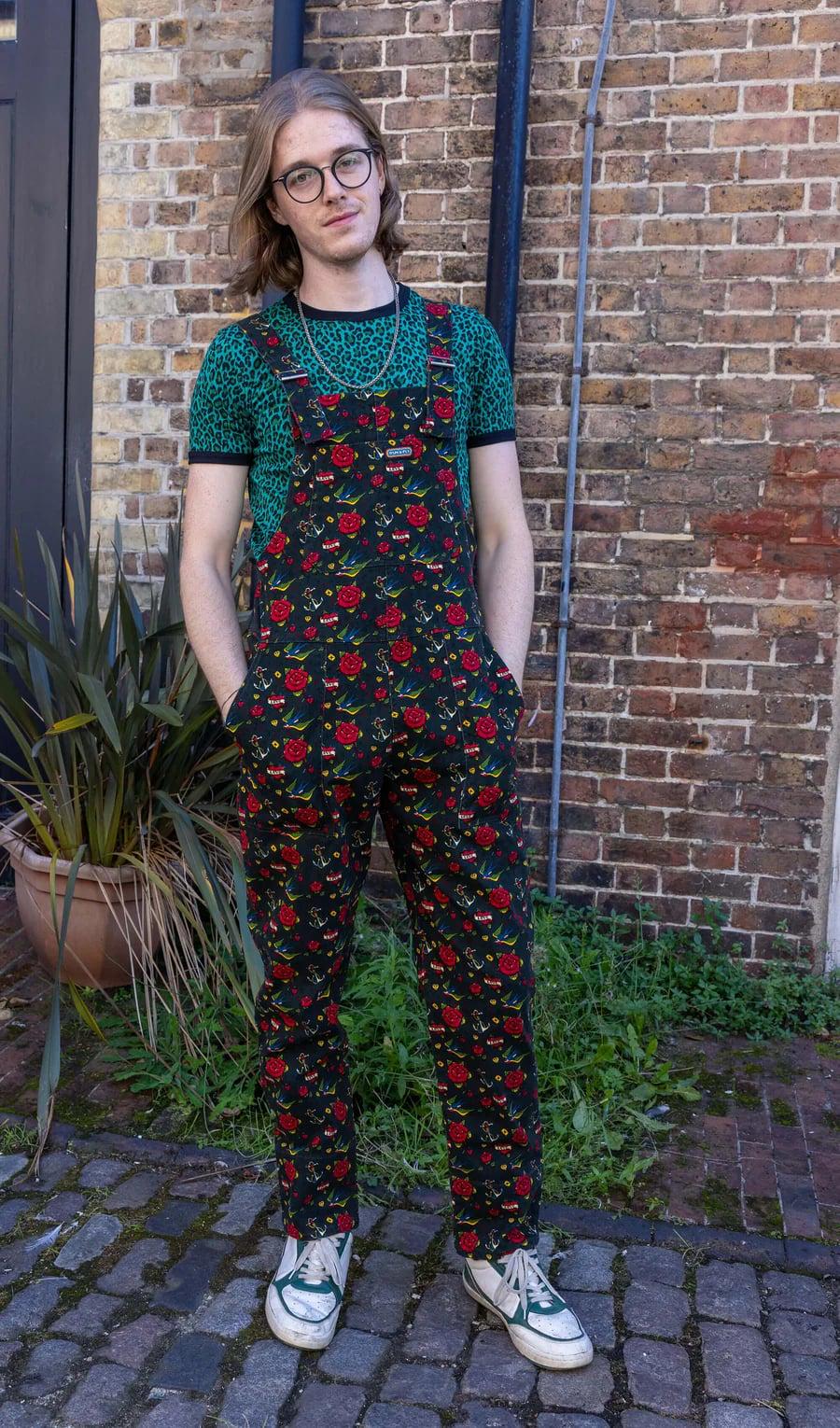 Run & Fly, Dungarees, Retro, Tattoo, Old School Print, Unisex, Overalls ...