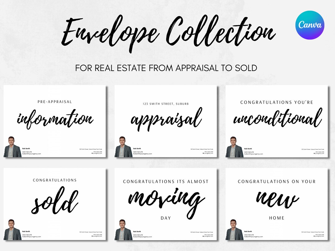 Envelope Bundle, Real Estate Agent Templates, Appraisal, Sold, Moving ...