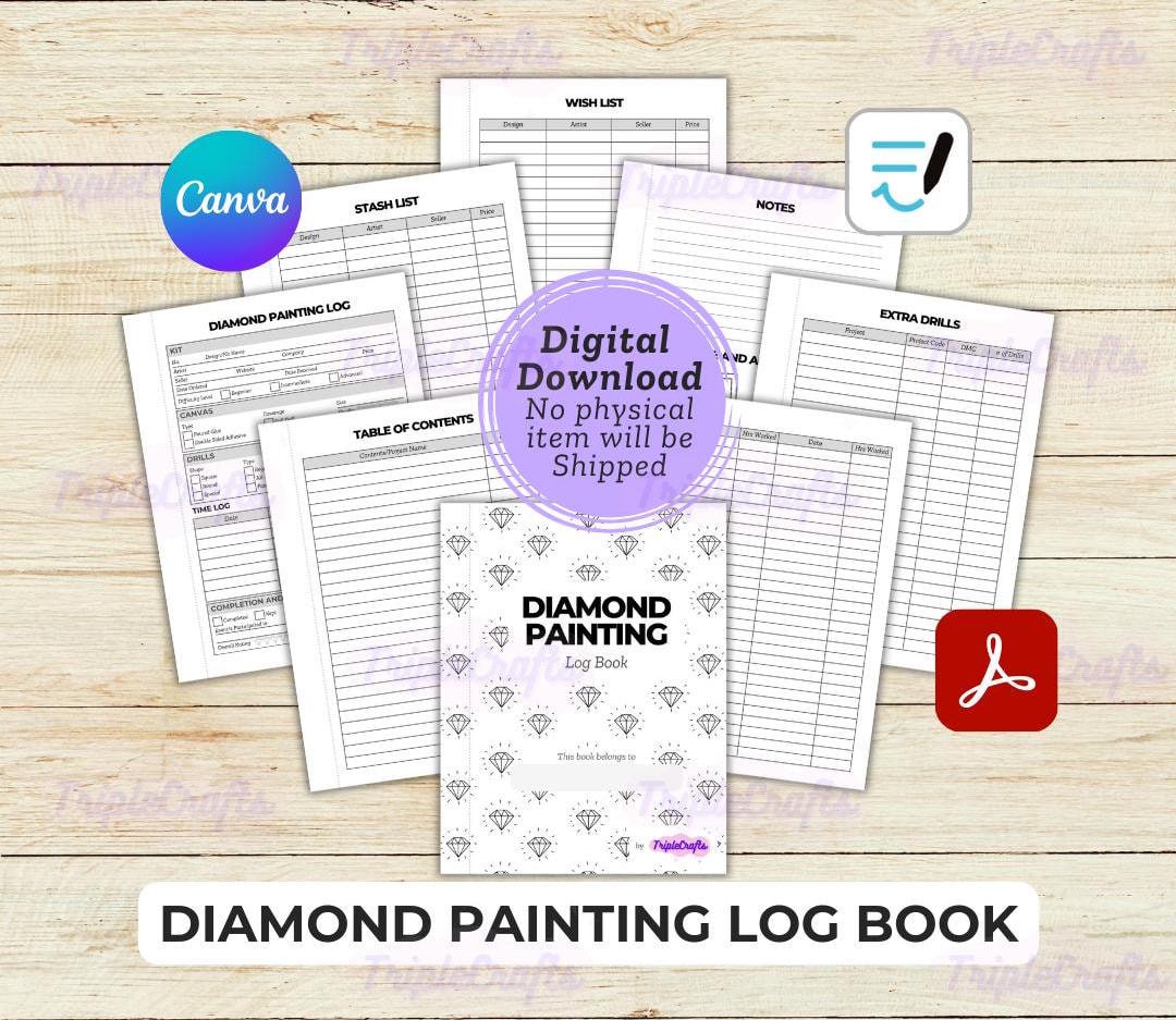 Diamond Painting Log Book Printable | Diamond Painting Log Book Digital ...