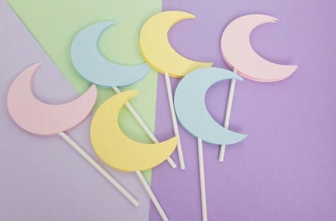 Moon Cupcake Toppers - Etsy