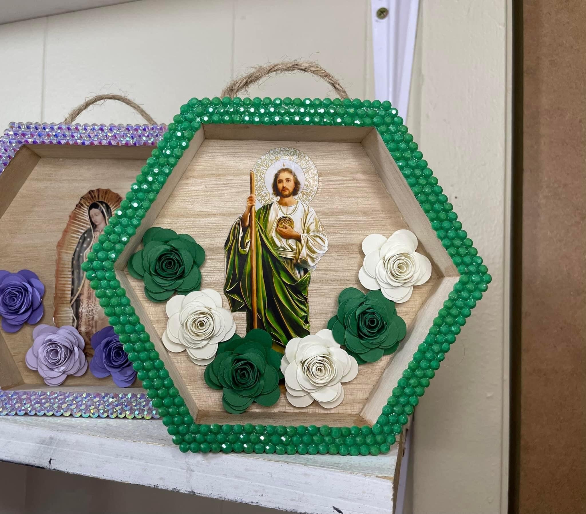 San Judas, St. Jude Wall Decor, Home Decor, Picture Art, Shadowbox - Etsy