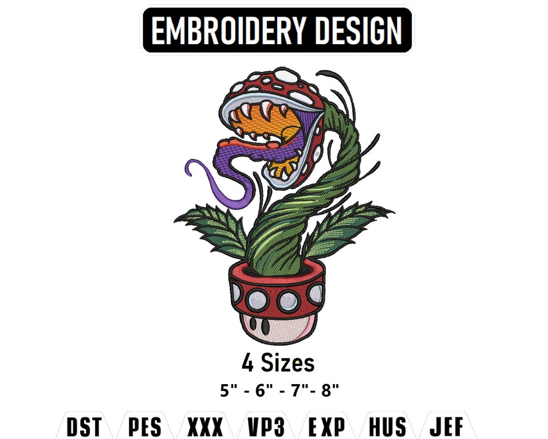 Fiesty Plant Embroidery Design, Anime Inspired (instant Download) - Etsy
