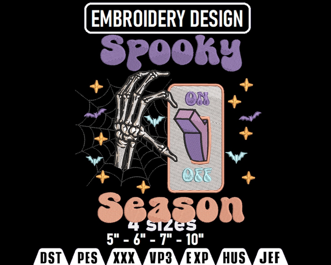 Spooky Season on Light Switch Embroidery Design, Machine Embroidery ...