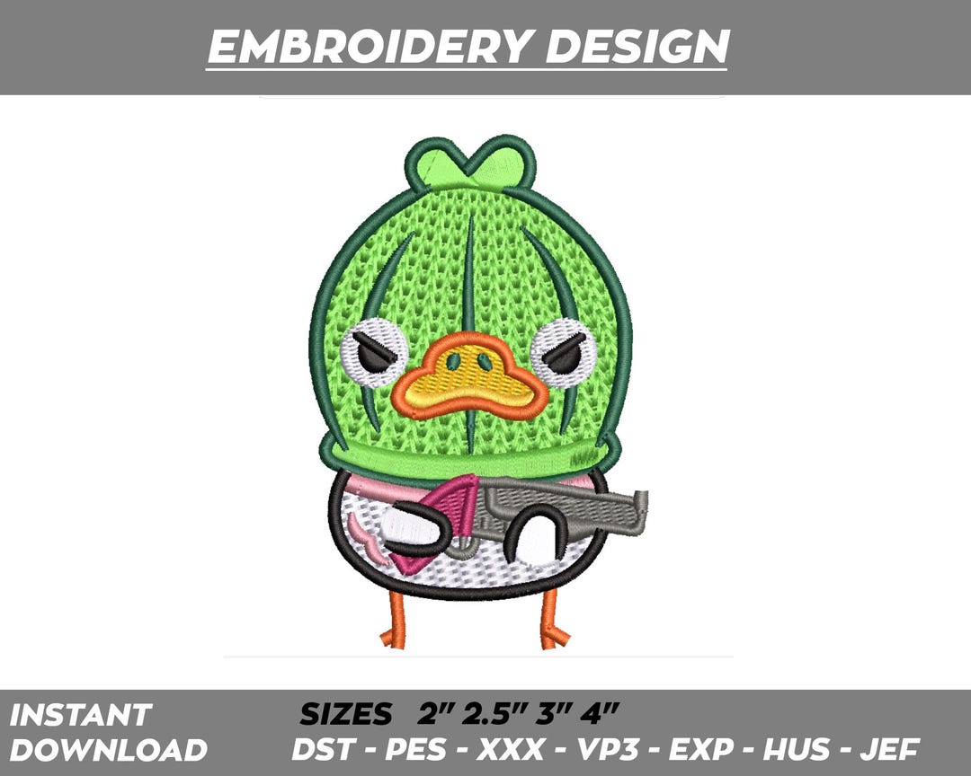 Meme Green Duckie Embroidery Design, Anime Inspired (instant Download ...