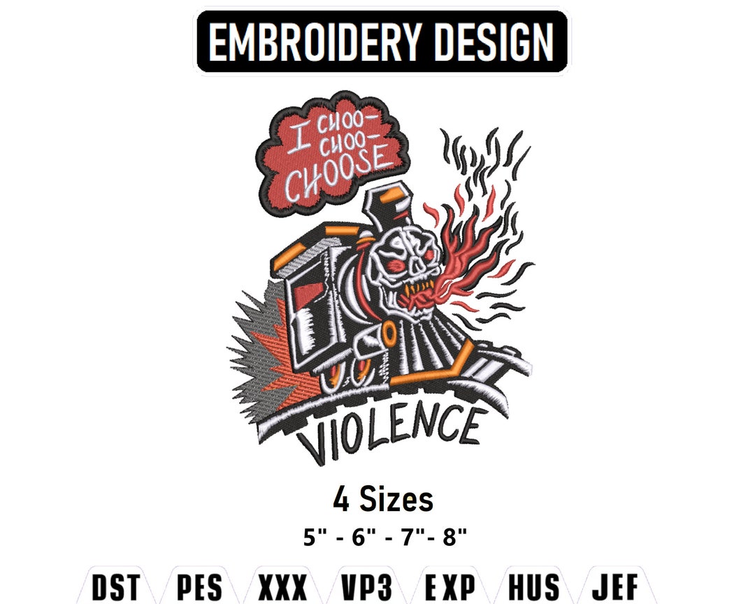 Choo Choose Train Embroidery Design, Funny Machine Embroidery File (pes ...