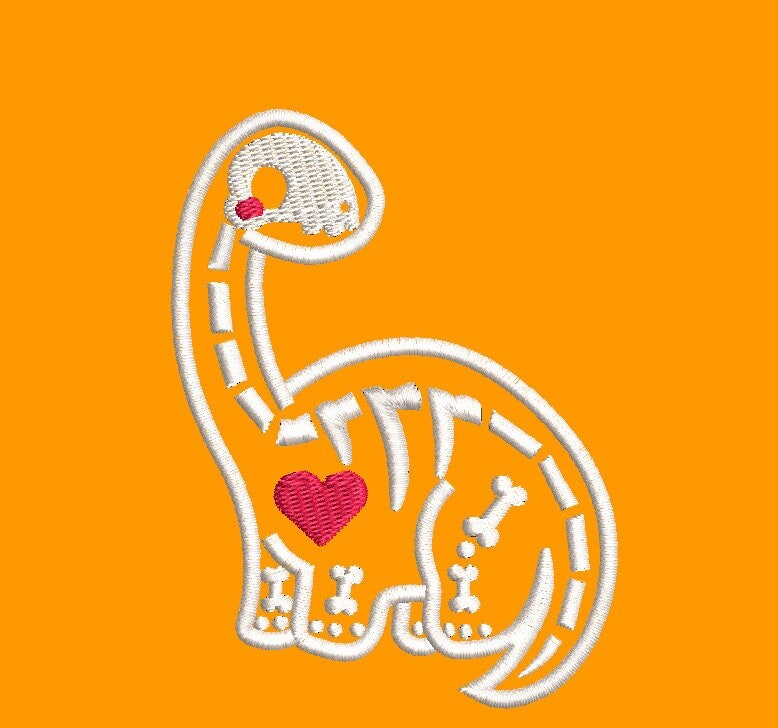 Brontosaurus Embroidery, Cartoon Inspired Embroidery Designs, Machine ...