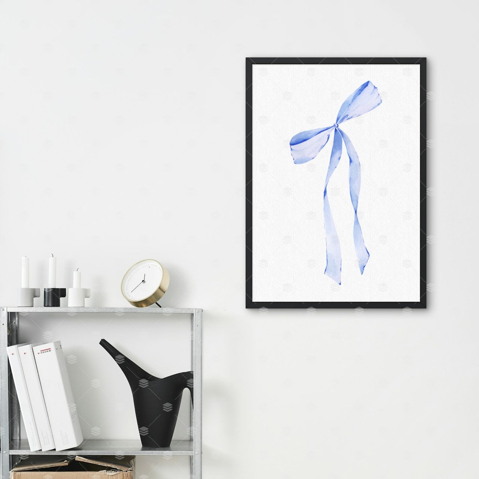 Bow Wall Art, Blue Bows Art Print, Vintage, Coquette Decor, Girly Wall ...