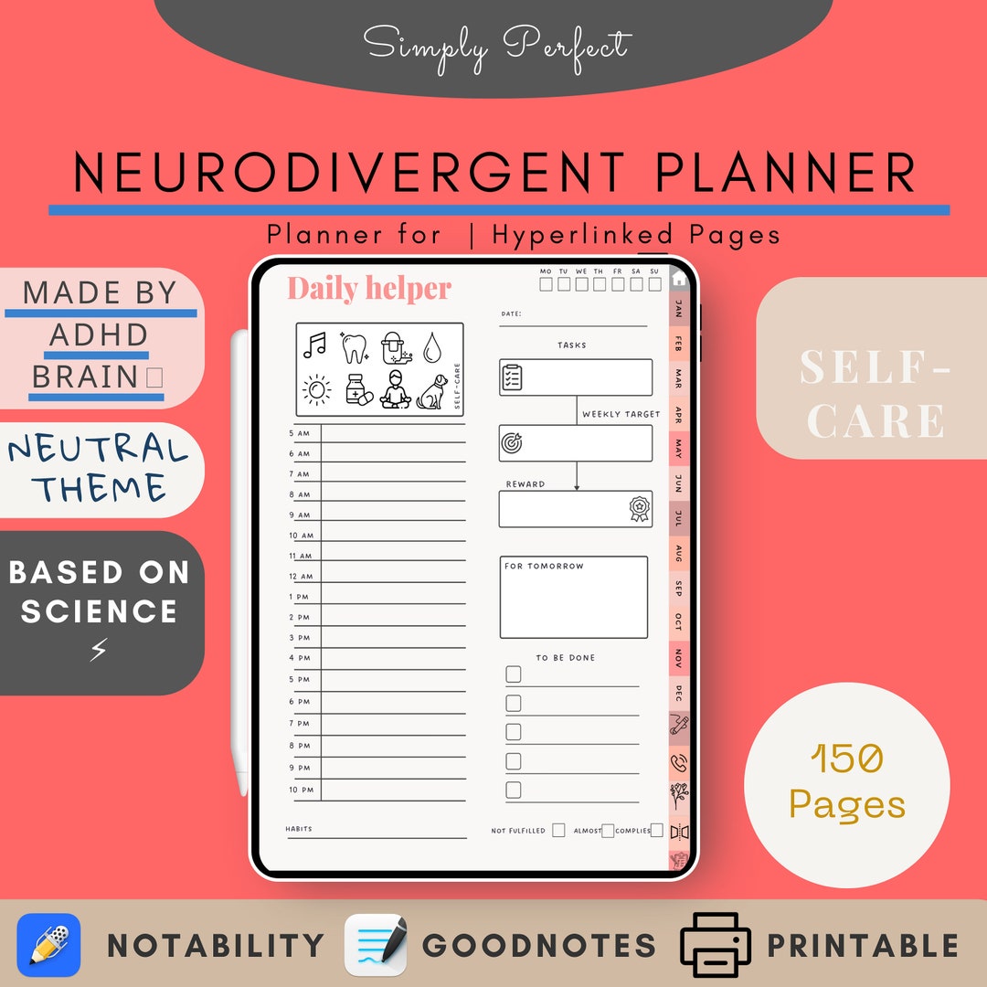 Neurodivergent Planner, Printable ADHD Planner, Digital Planner, Life ...
