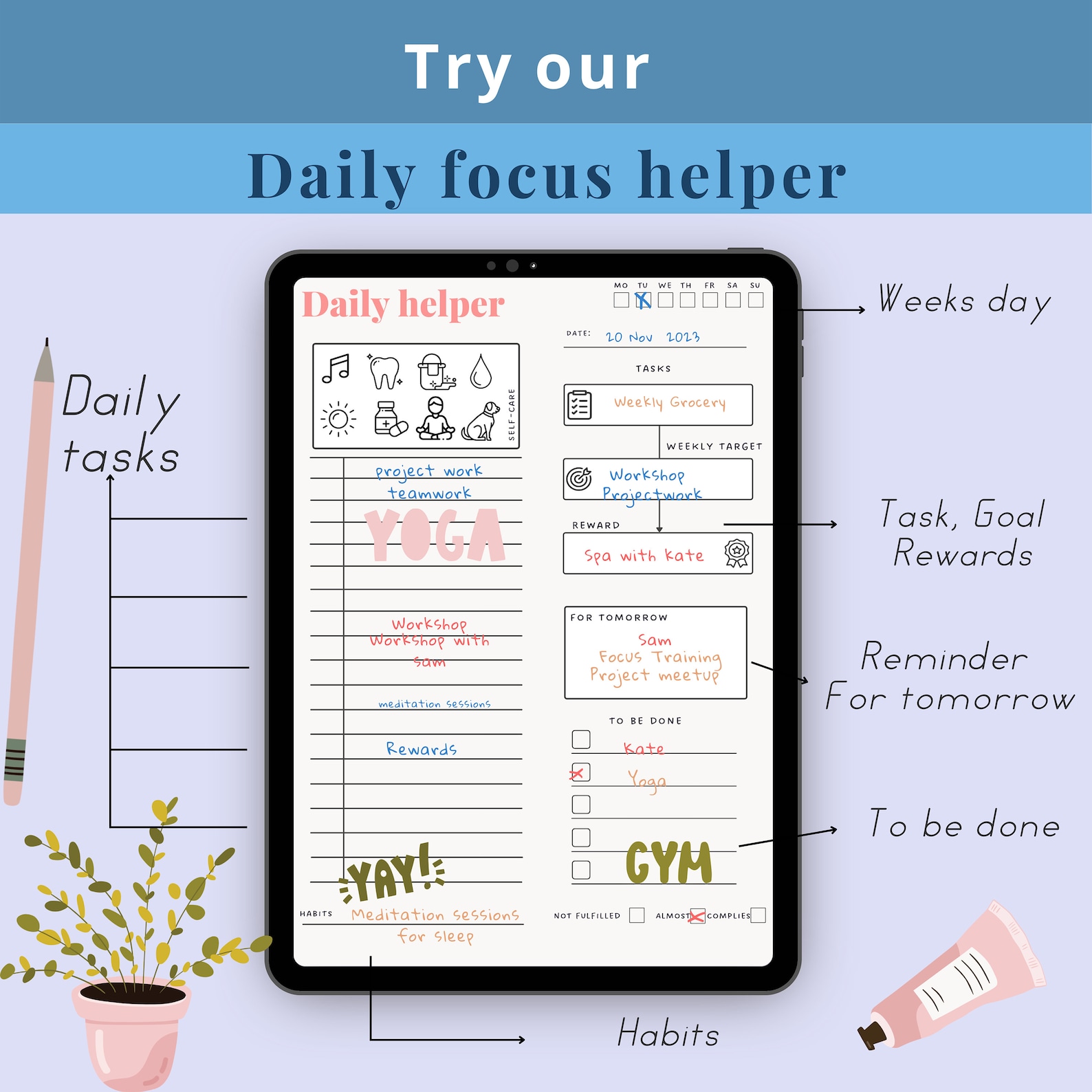 Neurodivergent Planner, Printable ADHD Planner, Digital Planner, Life ...